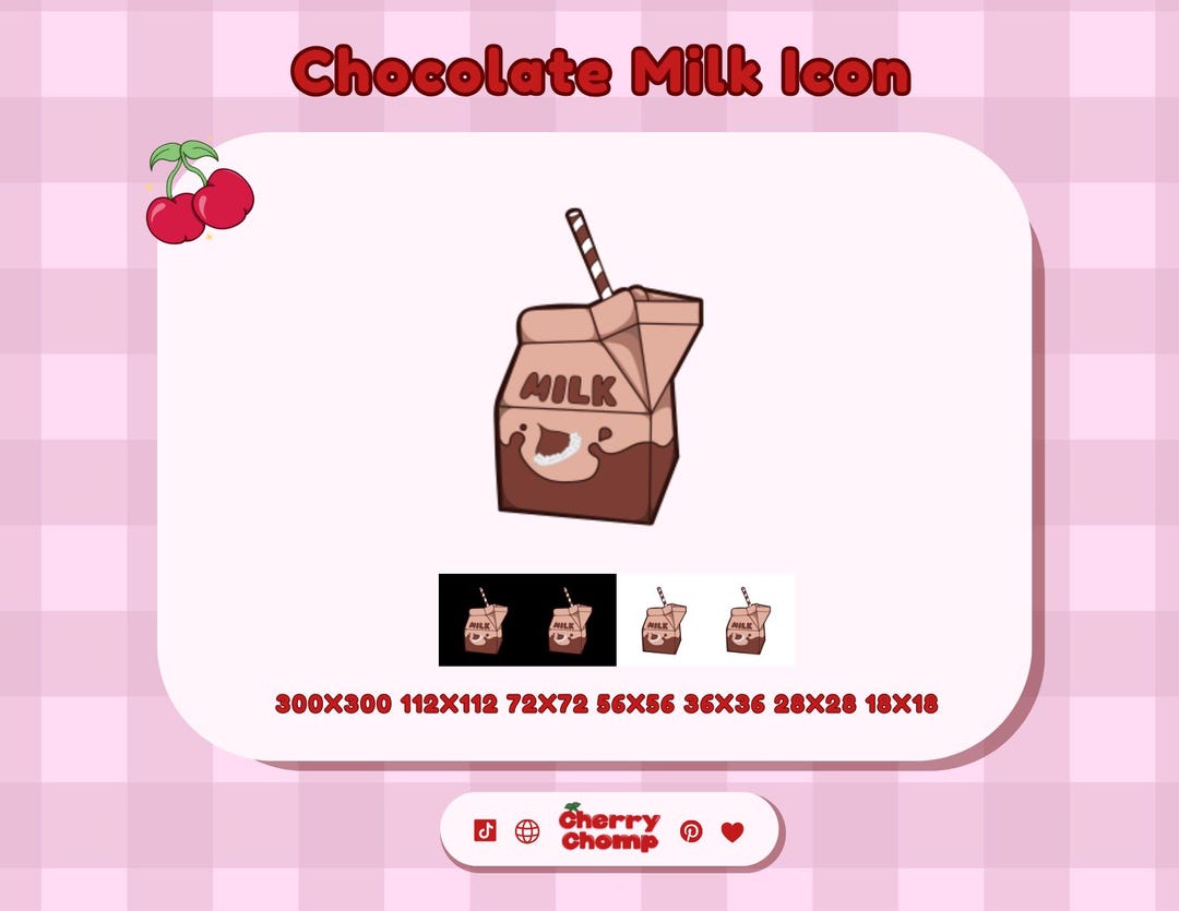 Kawaii Chocolate Milk Stream Icon: Twitch Channel Point Badge (digital ...