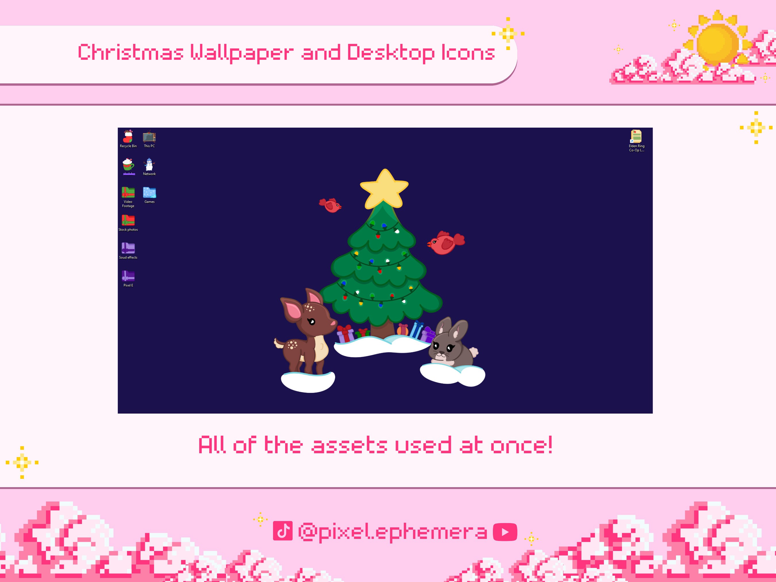 Christmas Wallpaper and Desktop Icons - Festive PC Mac Icons Folders ...