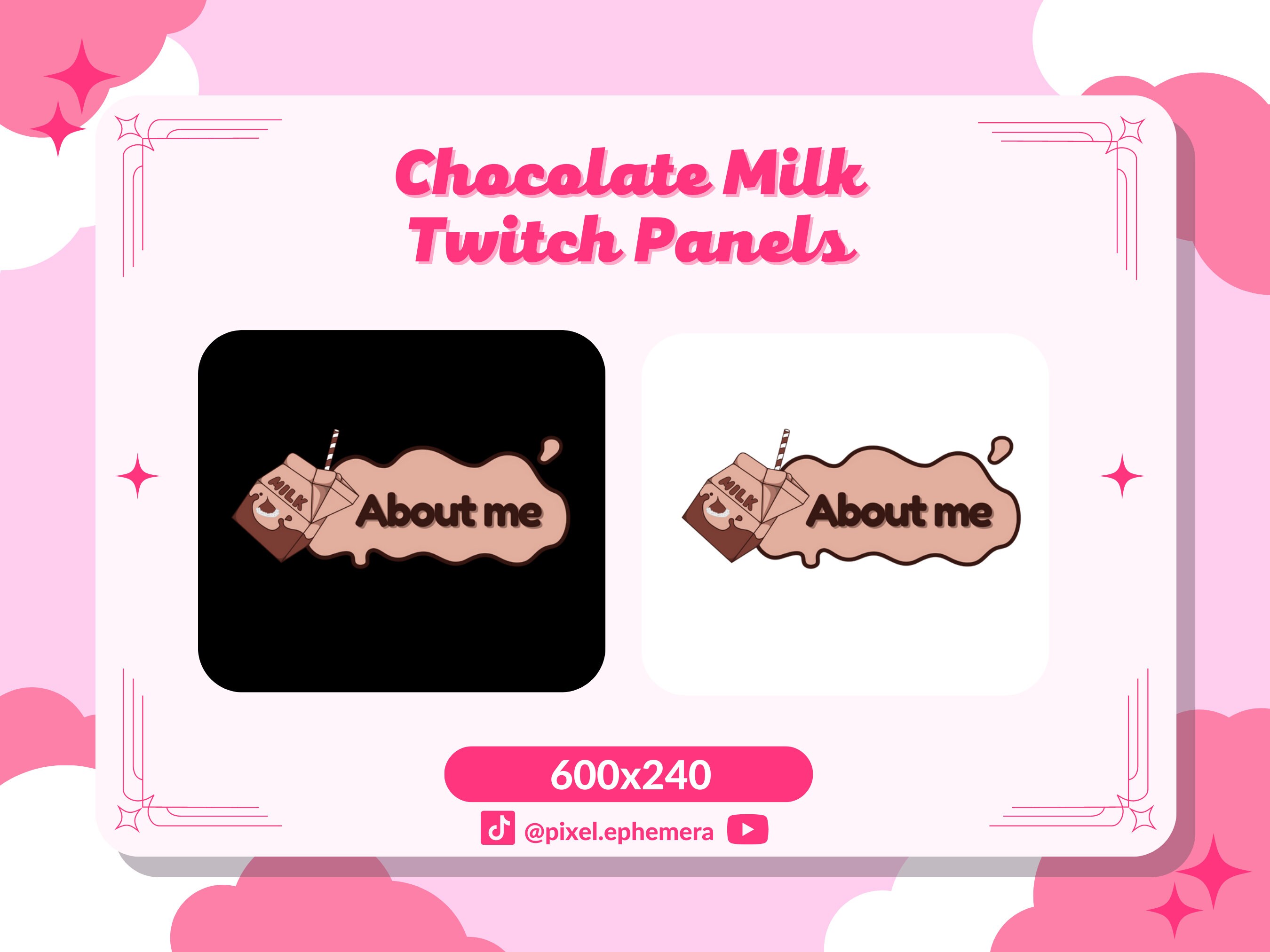Chocolate Milk Twitch Panels Premade Streaming Assets P2u - Etsy