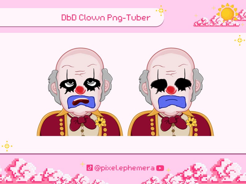 Dbd Cute Clown Killer Png-tuber - Kawaii Scary Gaming - Twitch Youtube ...