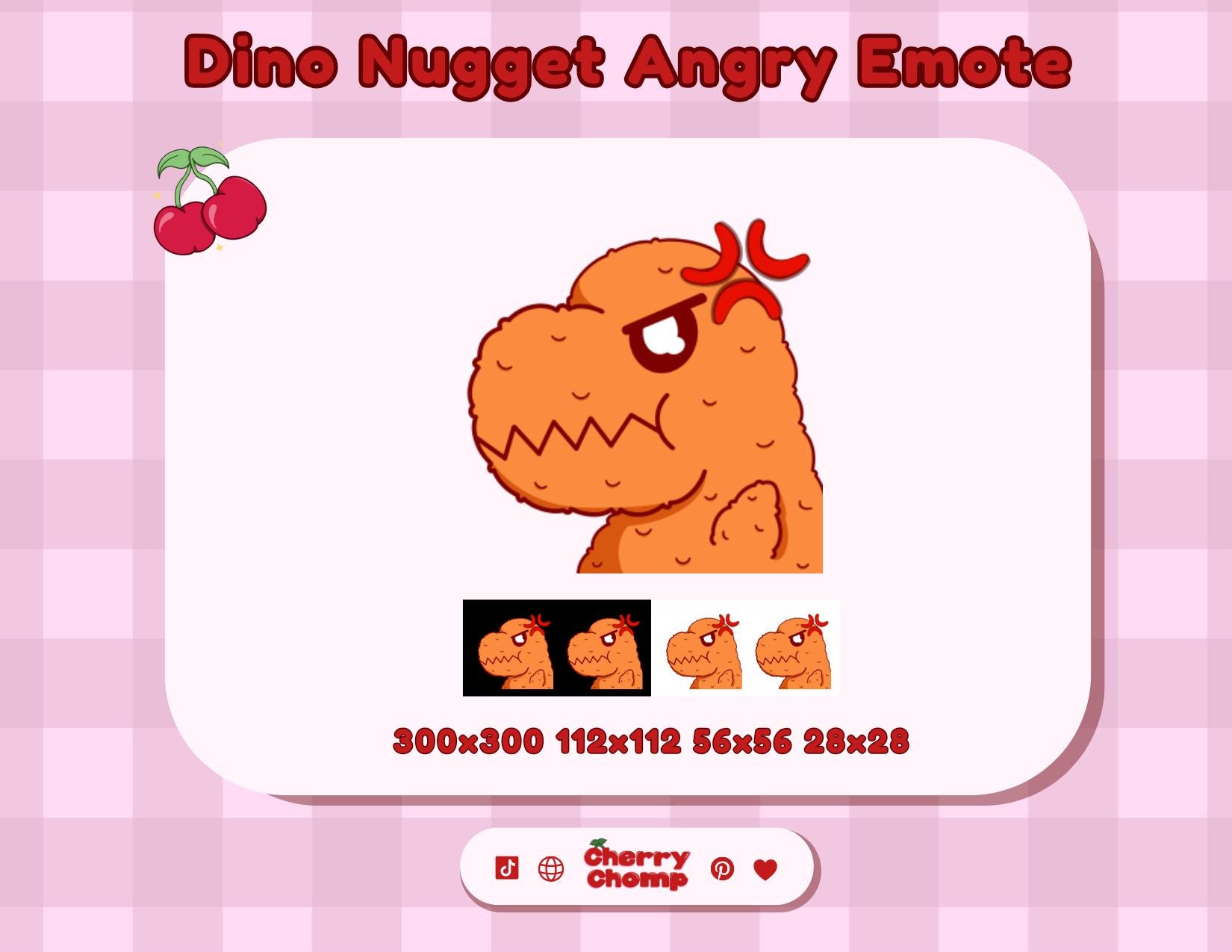 Angry Dino Nugget Emote – Cute Twitch, Discord, Youtube Stream - Etsy