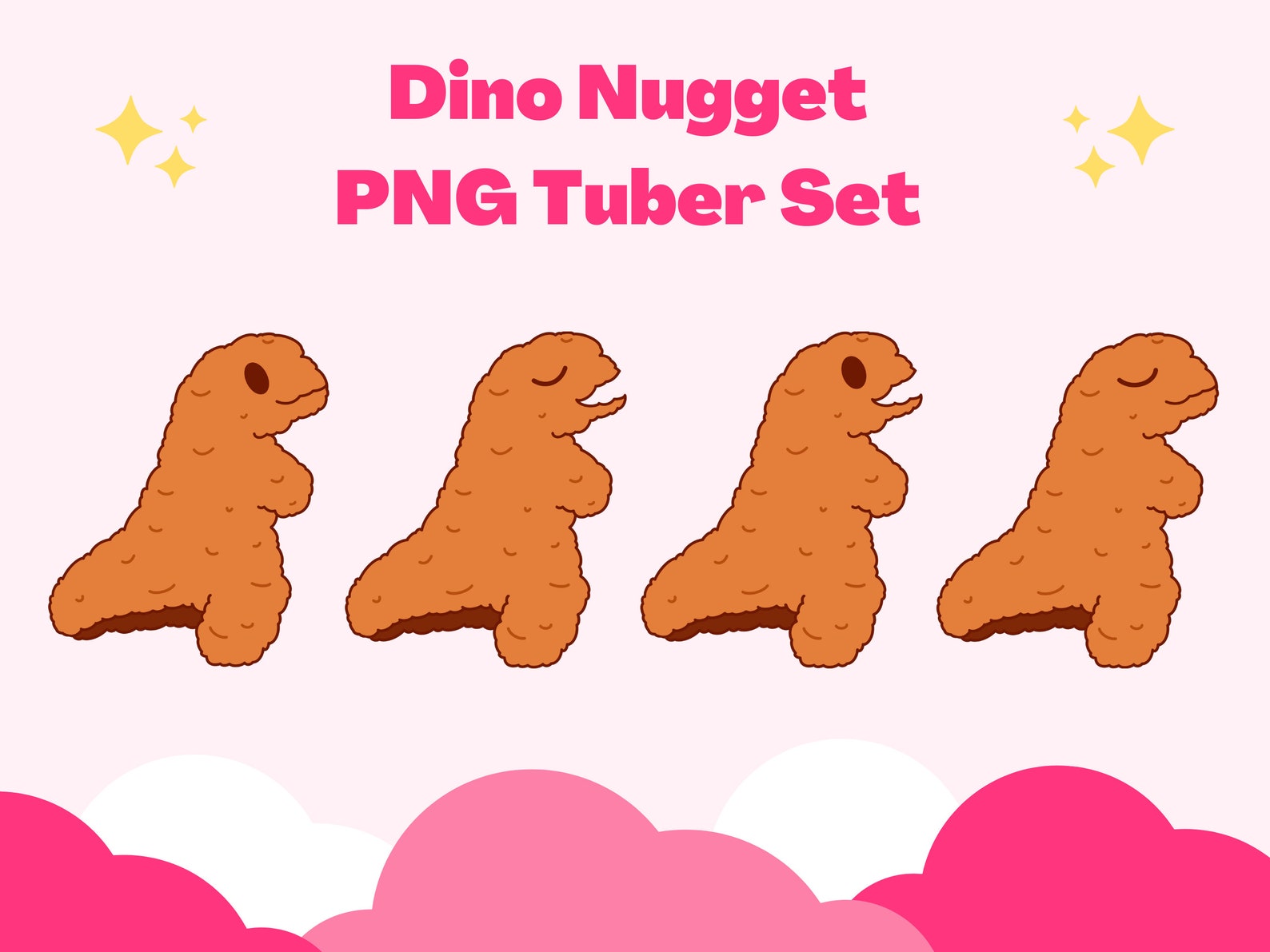 Dino Nugget PNG Tuber Dino Nug Reactive Images Kawaii Food - Etsy