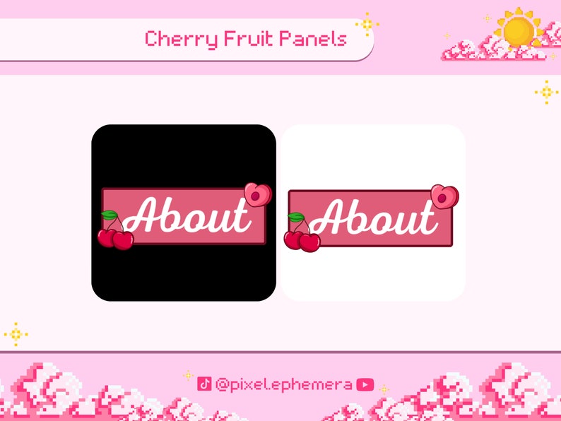 Cherry Twitch Panels - Premade Assets Cherries - P2u Twitch Panels ...