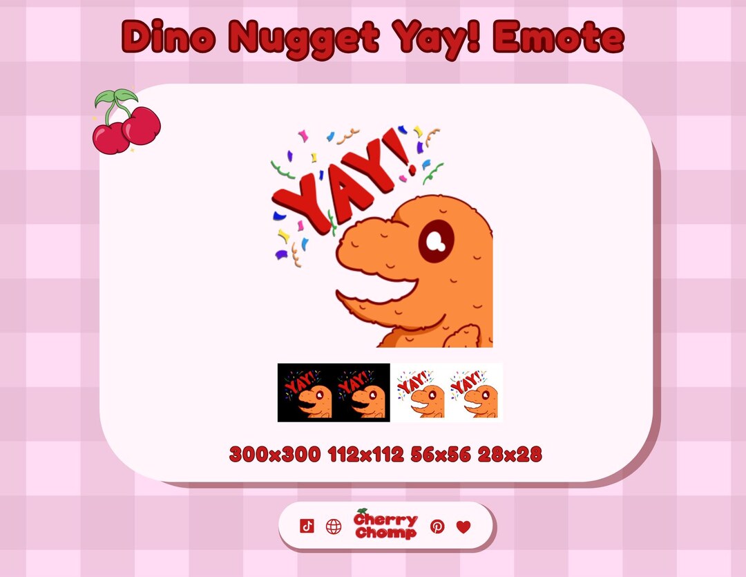 Dino Nugget 'yay!' Emote – Twitch, Discord, Youtube (digital Download ...