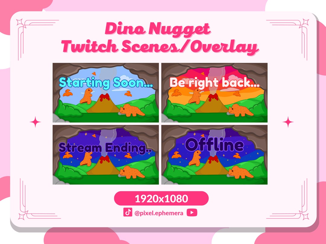 Dino Nugget Scene Overlay Prehistoric Streaming Scenes Offline Starting ...