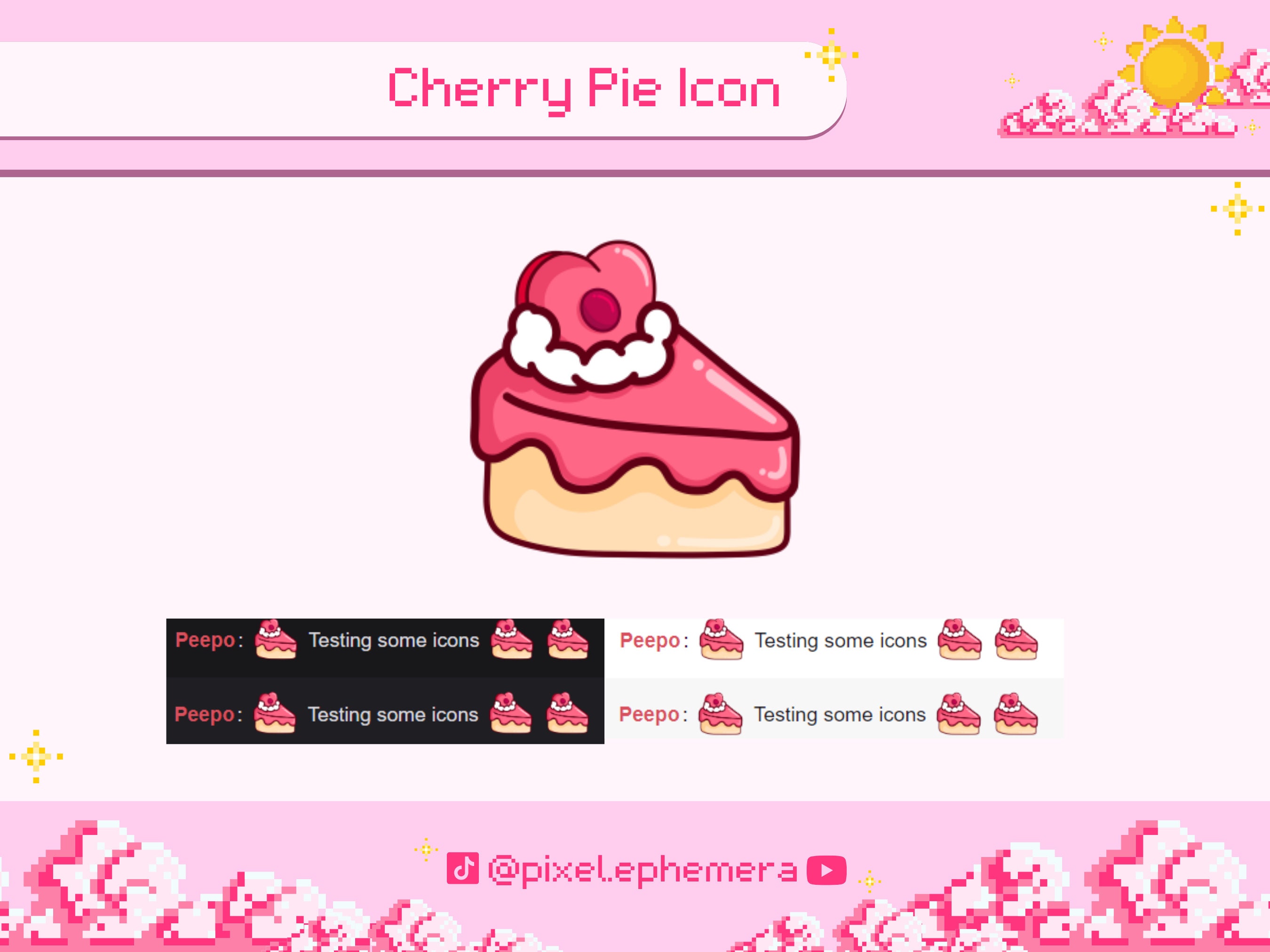 Cherry Pie Cake Channel Point Icon Cute Fruit Cherries Cherry Cake Pie ...