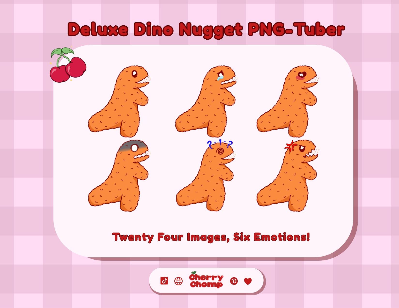 Dino Nugget PNG Tuber: Kawaii Reactive Images (digital Download) - Etsy