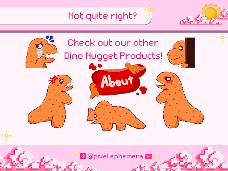 Angry Dino Nugget Emote for Twitch Discord Youtube Streaming - Cute ...