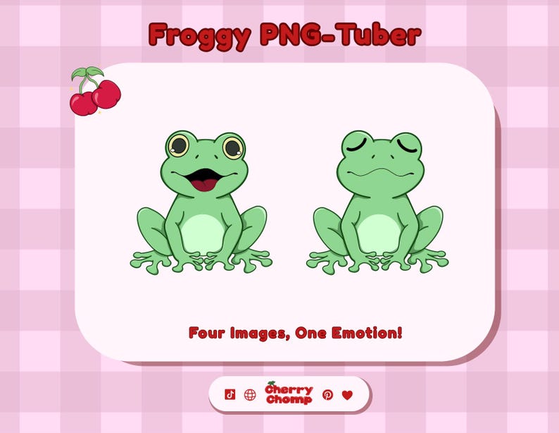 Froggy Png-tuber | Cute Animated Stream Avatar | Vtuber PNG Set - Etsy