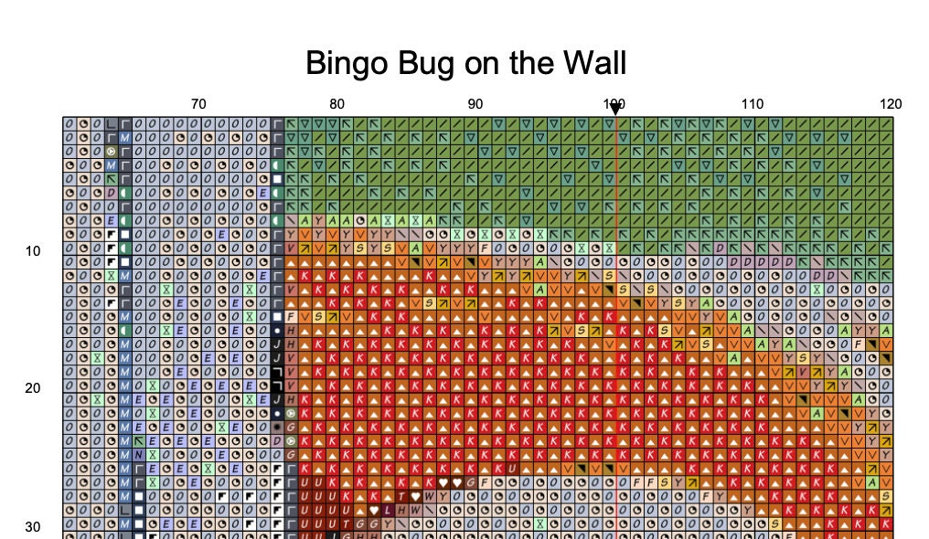 Bingo Bug on the Wall Digital Download Cross Stitch Pattern From Bluey ...