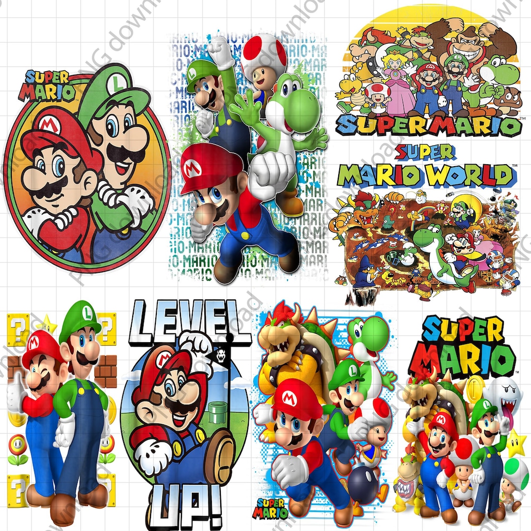 Super Mario PNG Design Super Mario Clipart Mario Png - Etsy