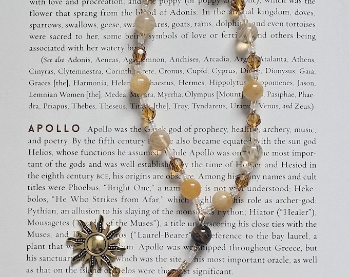 Small Apollo Prayer Beads - Yellow Agate, Golden Rutilated Quartz, and ...