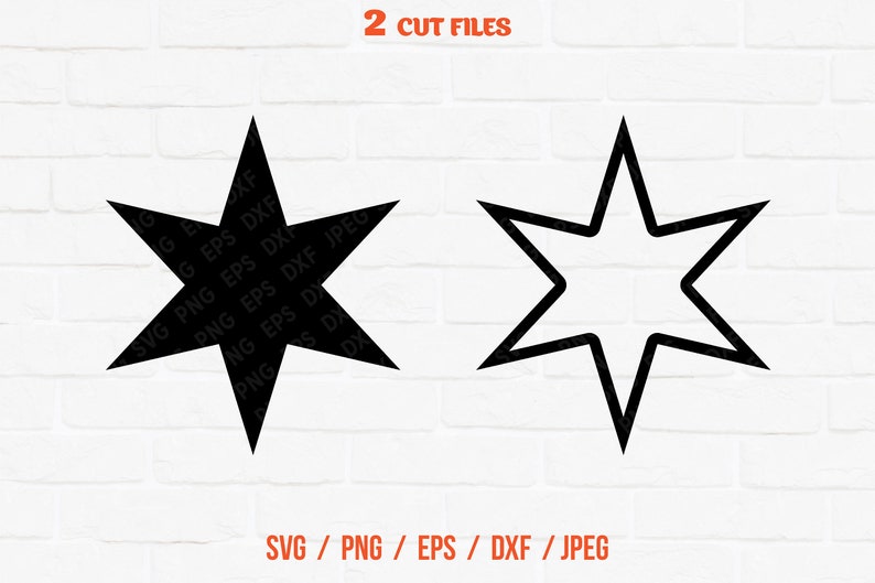 Sterne SVG Stern Umriss svg 6 Ecken Stern svg 6 Spitzsterne - Etsy.de