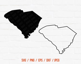 Outline South Carolina Svg - Etsy