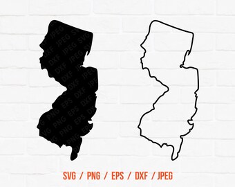 Nj Silhouette Svg - Etsy