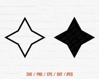 Four Pointed Star Svg - Etsy