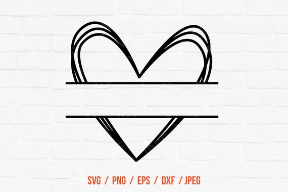 Split Sketch Heart SVG Doodle Heart Svg Scribble Heart Svg - Etsy Ireland