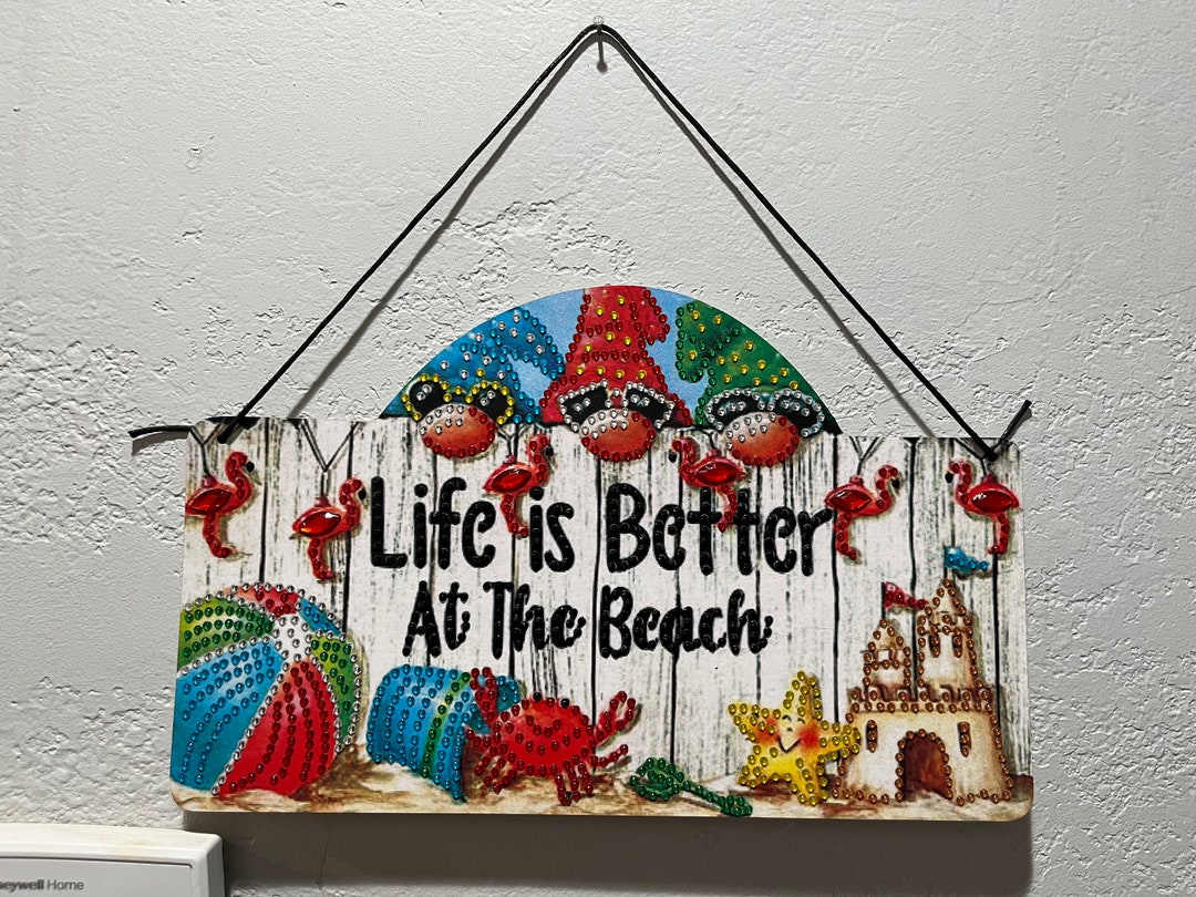 Finished Diamond Painting - Life is Better @ the Beach - Hanger - Etsy