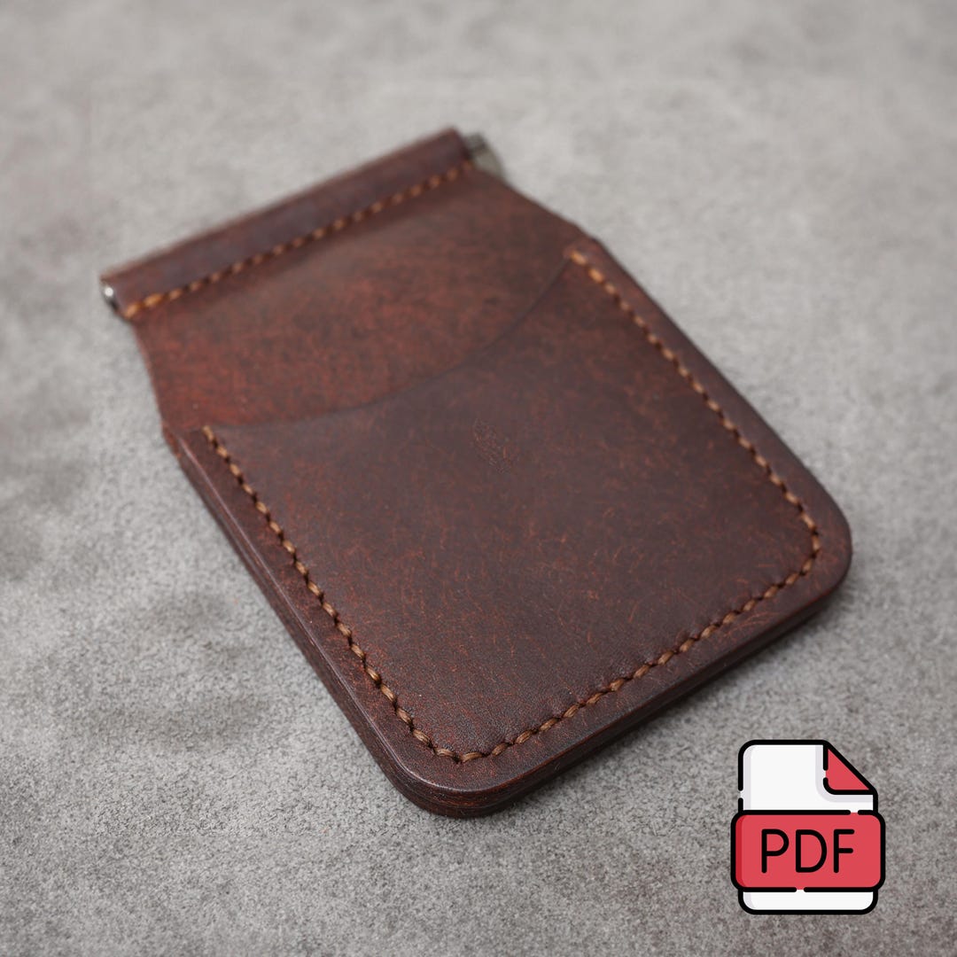 Digital Leather Wallet With Clasp Template PDF - DIY Leather Money Clip ...
