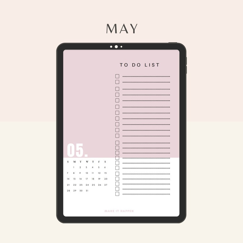 Elegant & Practical to Do List Printable MAY MONTH Digital Productivity ...