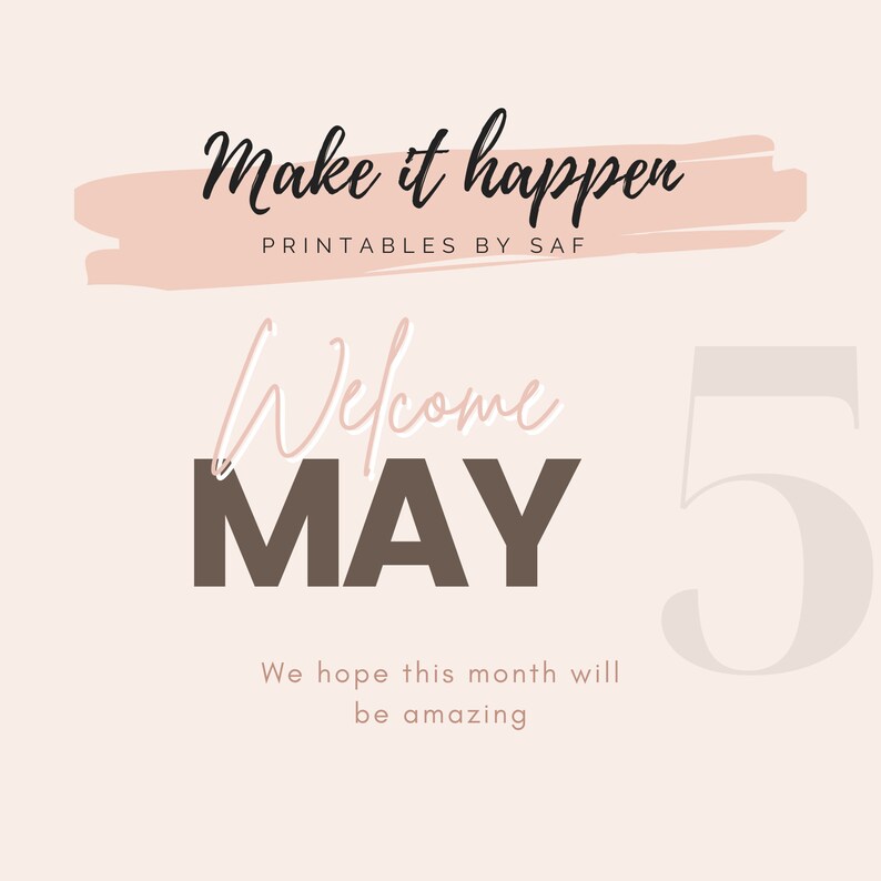 Elegant & Practical to Do List Printable MAY MONTH Digital - Etsy