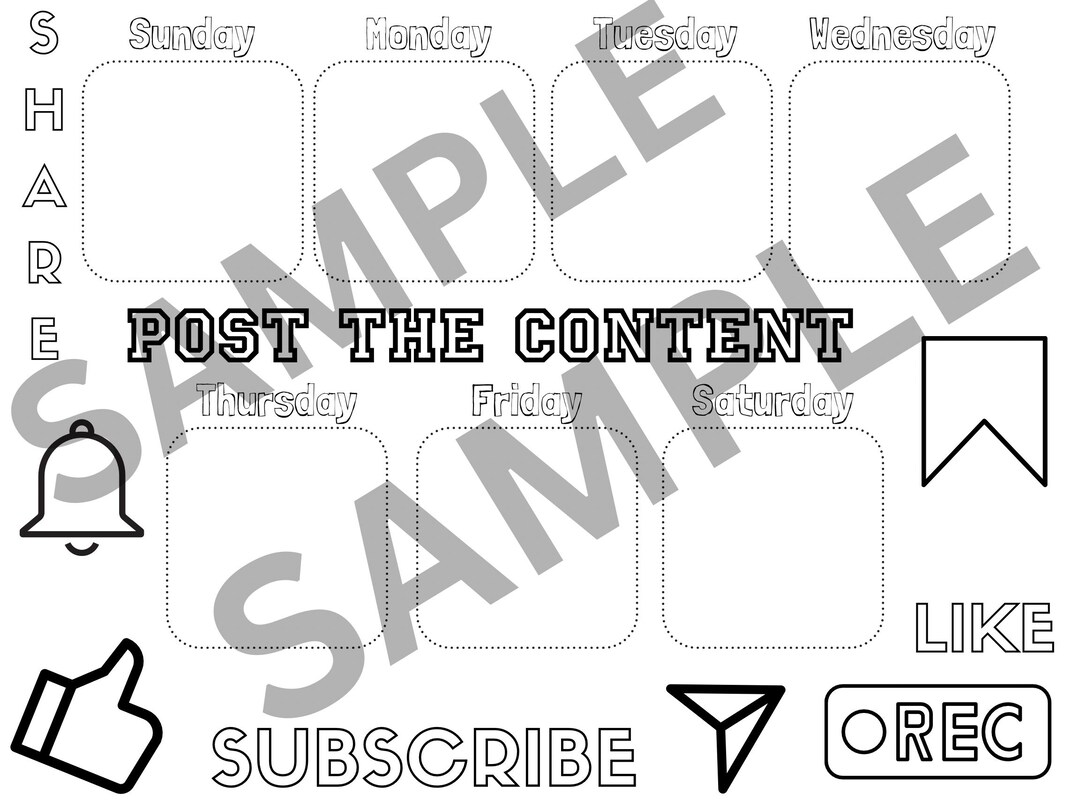 Color Me: Weekly Content Calendar - Etsy