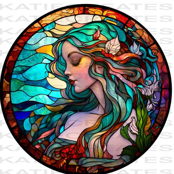 Stain Glass Mermaid - Etsy
