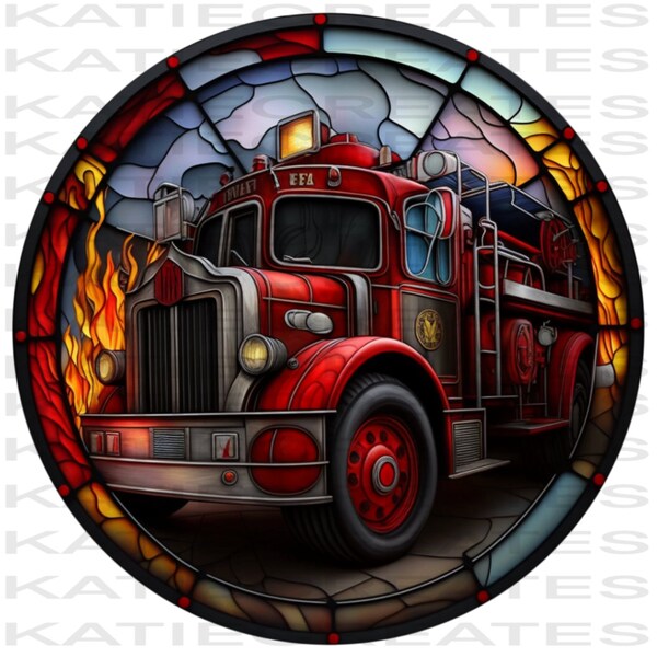 Stained Glass Fire - Etsy