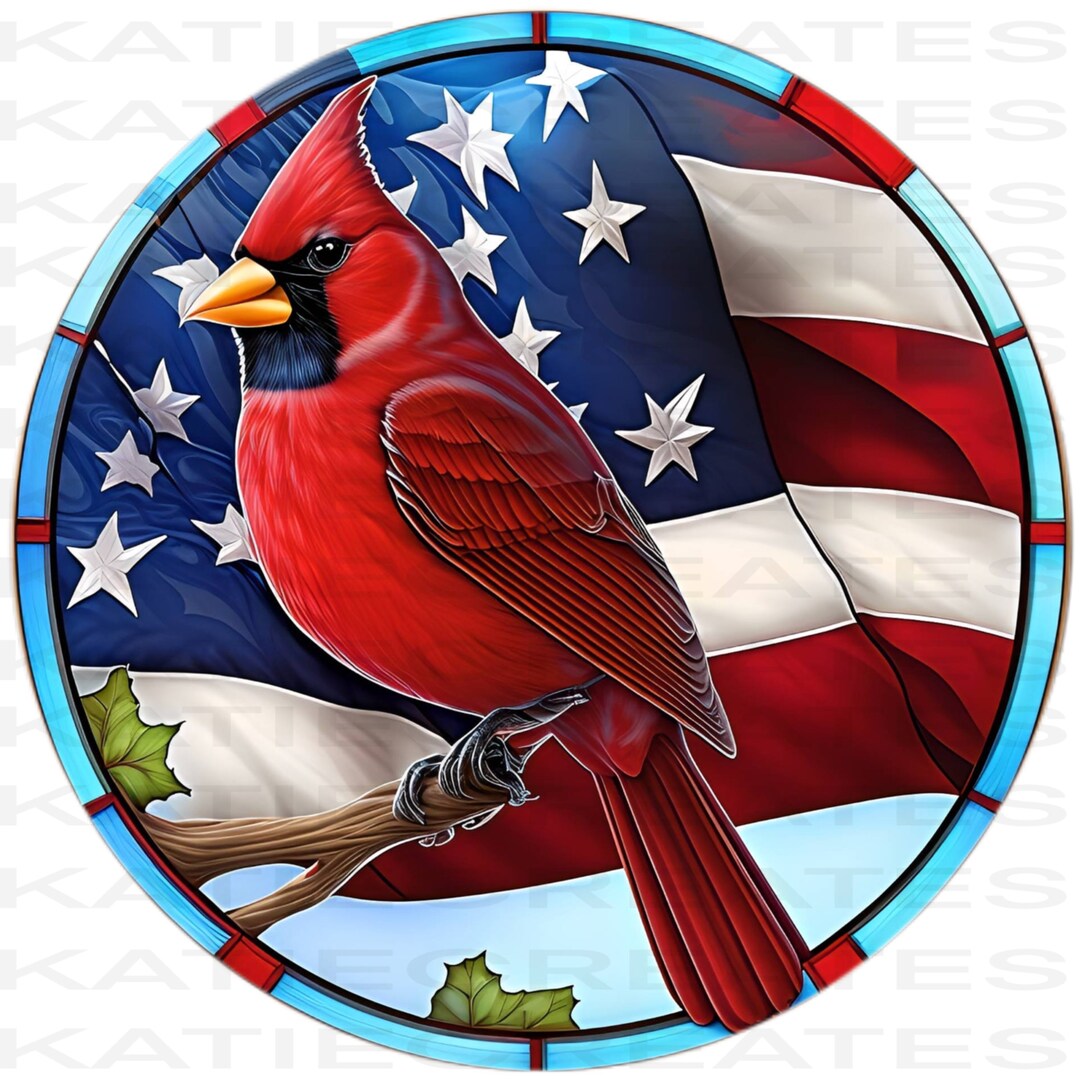 Cardinal Patriotic Round Png Sublimation Digital Design - Etsy