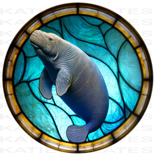 Stained Glass Patterns Manatees - Etsy