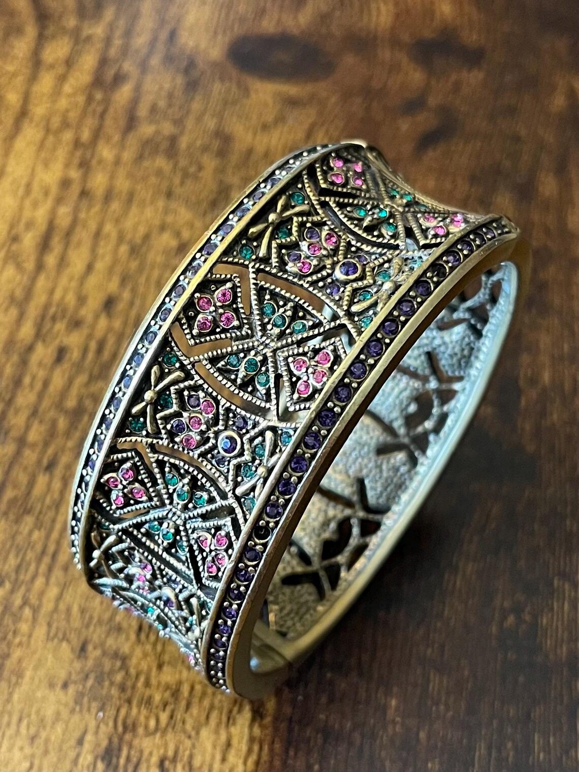 Heidi Daus Retired Bysantine Beauty Hinged Bangle Bracelet Swarovski ...