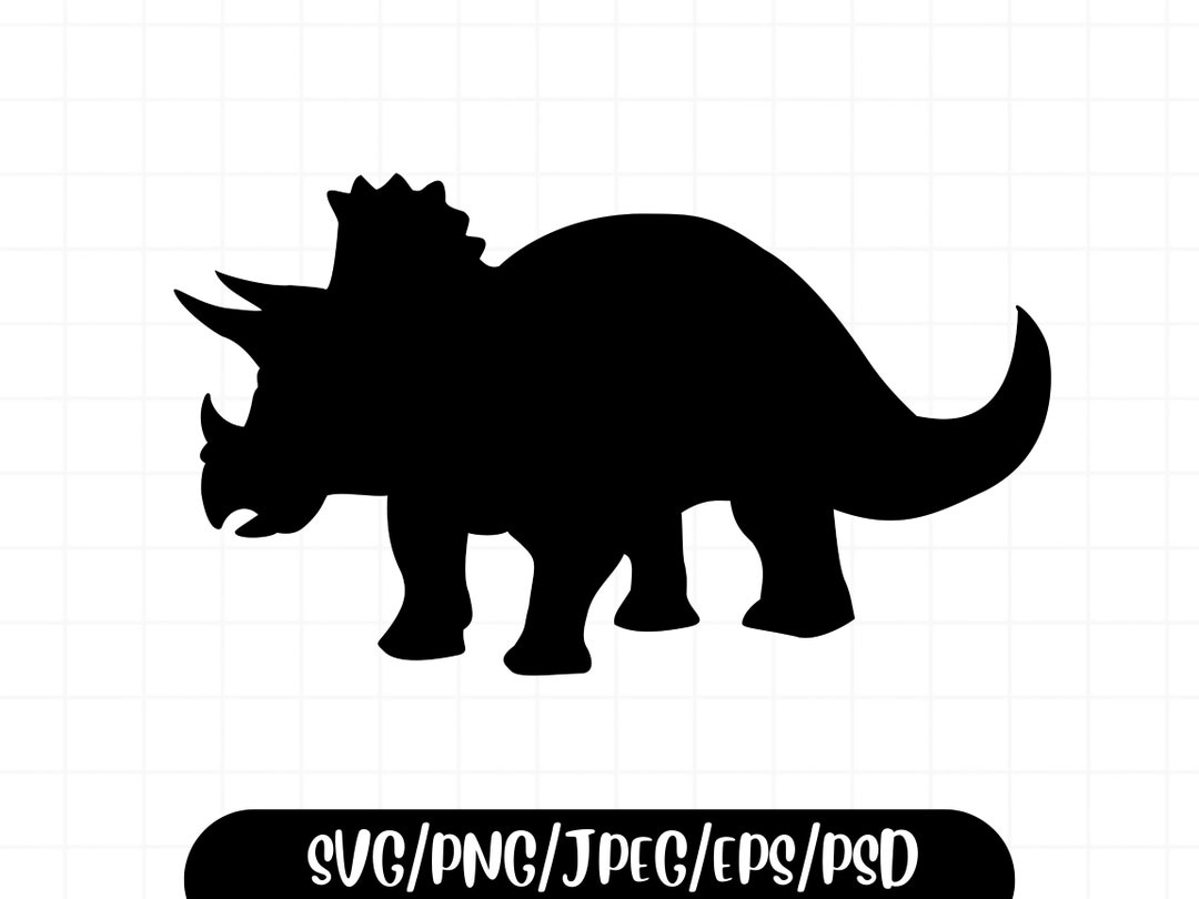 Triceratops Silhouette SVG | Dinosaur Silhouette SVG | Triceratops ...