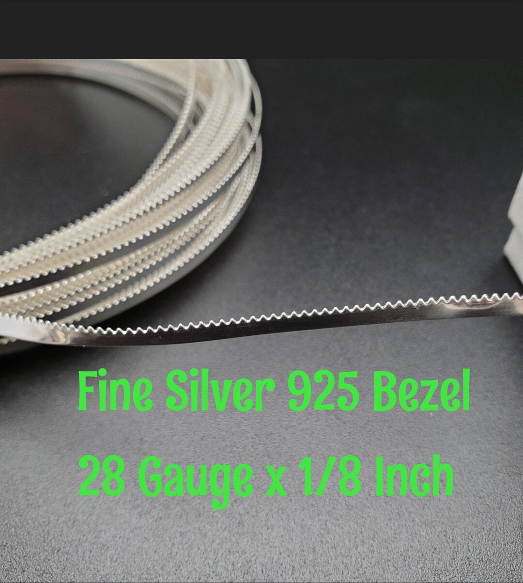28ga X 1/8" Sterling Silver Bezel | Choose Your Length in Feet | 28 Ga ...