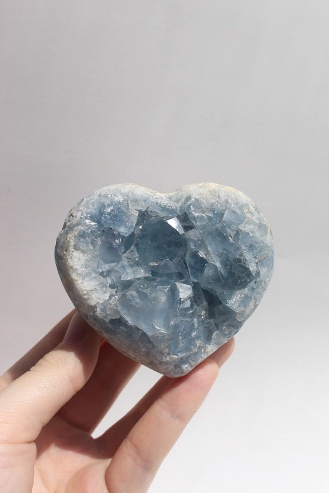 Large Celestite Heart With Rainbows Over 1LB - Etsy