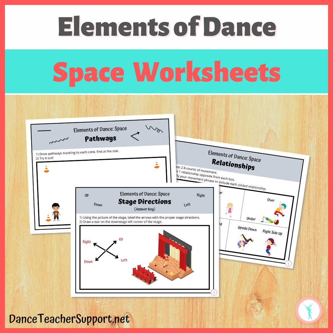 Elements of Dance: Space Worksheets - Etsy