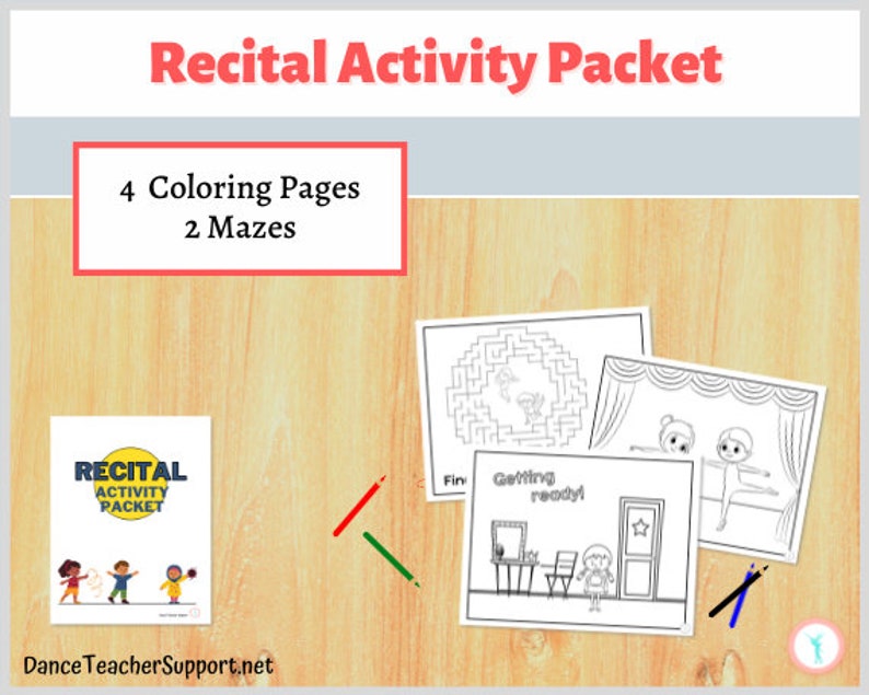 Dance Recital Activity/coloring Packet - Etsy
