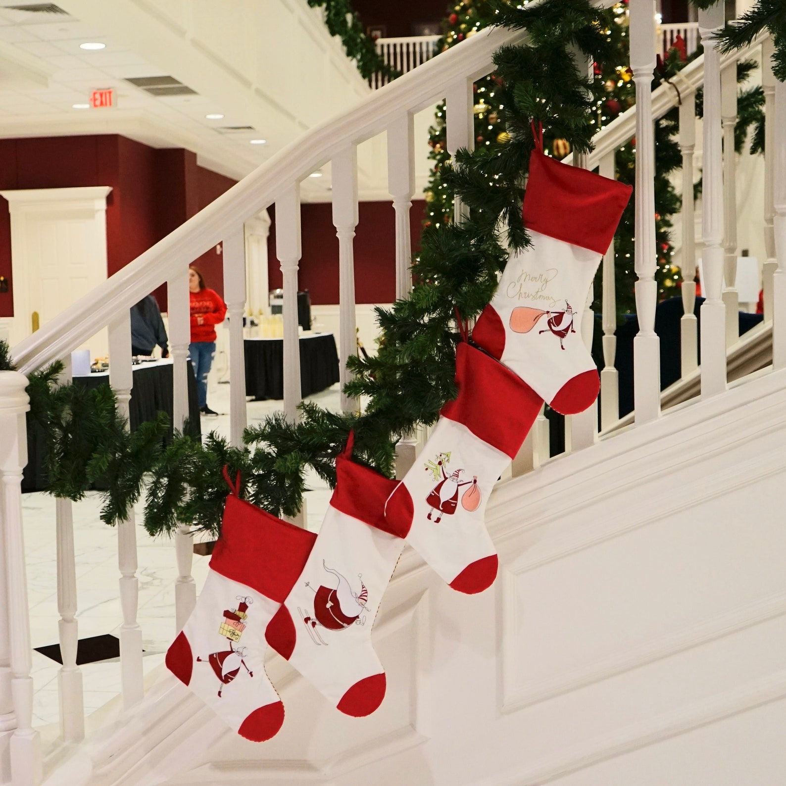 Personalized Christmas Stockings Embroidered Red/white - Etsy