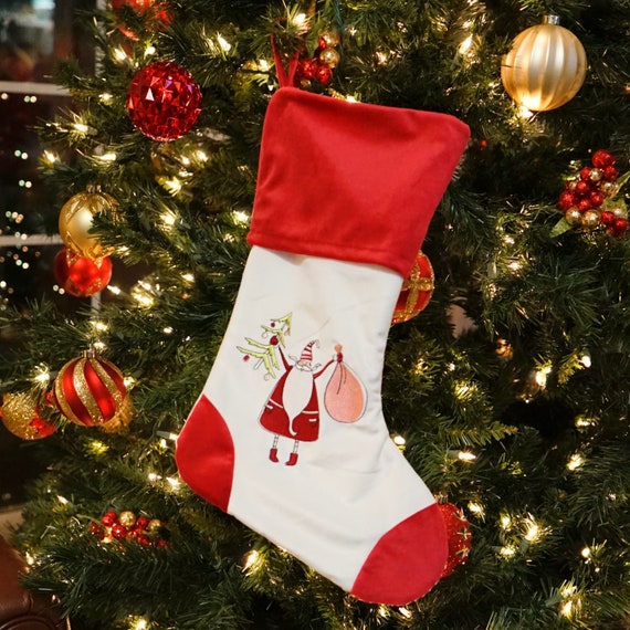 Personalized Christmas Stockings Embroidered Red/white - Etsy