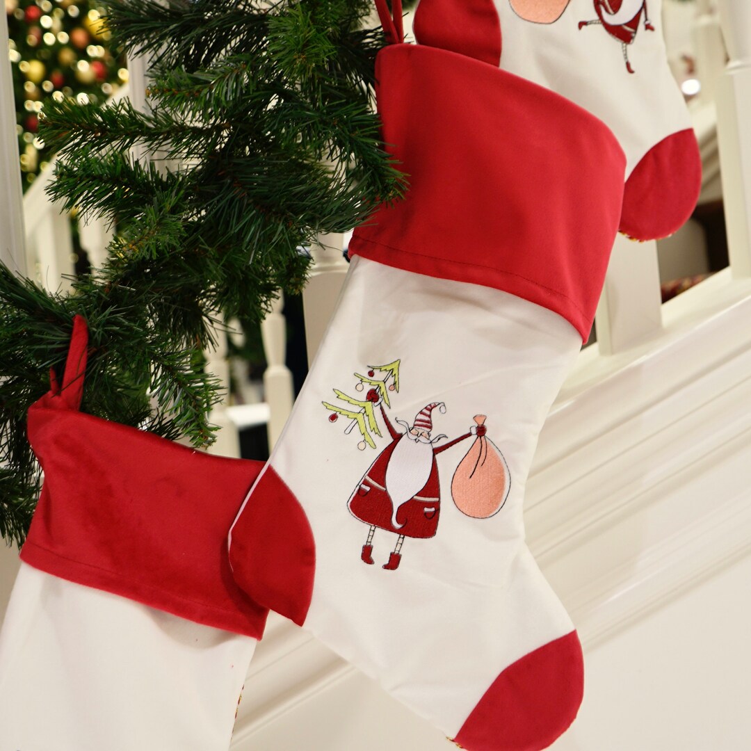 Personalized Christmas Stockings Embroidered Red/white - Etsy