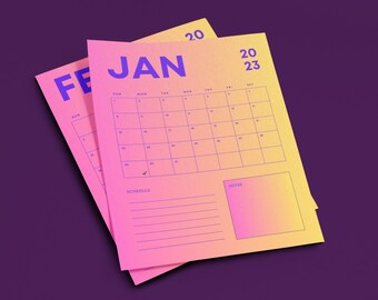 Cute Yellow Themed Monthly Calendar! - Etsy