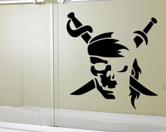 Pirate Skull Boat Decal - Etsy
