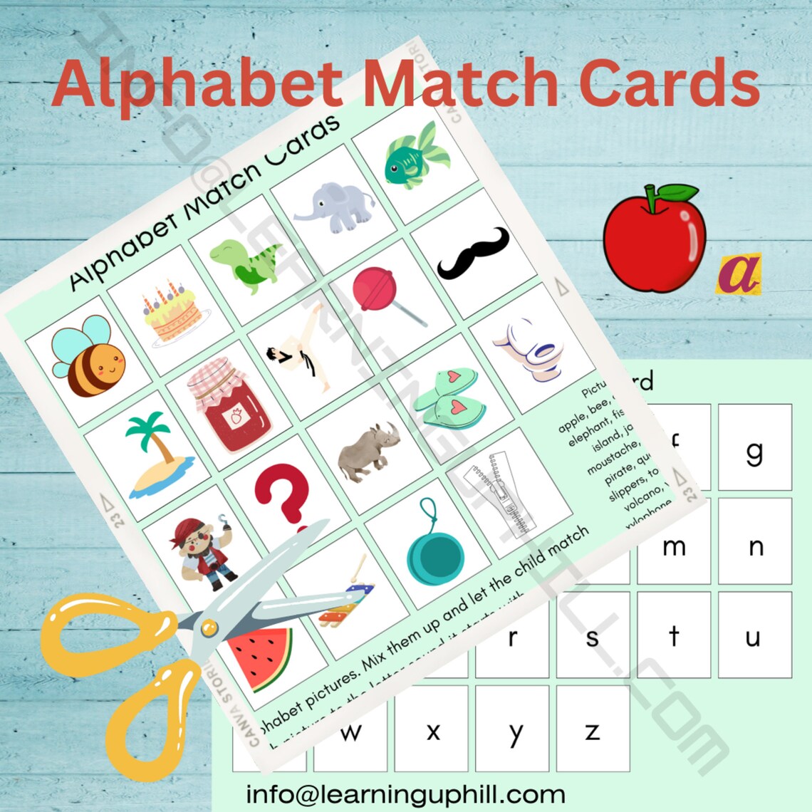 Alphabet Matching Game Digital PDF and Zip File, Preschool Activities ...