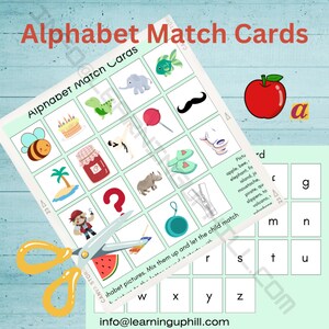 Alphabet Matching Game Digital PDF and Zip File, Preschool Activities ...