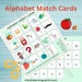 Alphabet Matching Game Digital PDF and Zip File, Preschool Activities ...