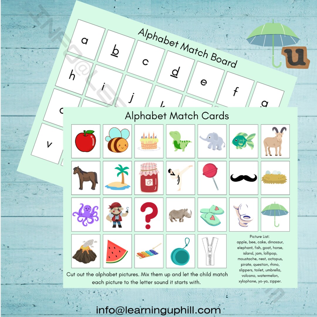 Alphabet Matching Game Digital PDF and Zip File, Preschool Activities ...