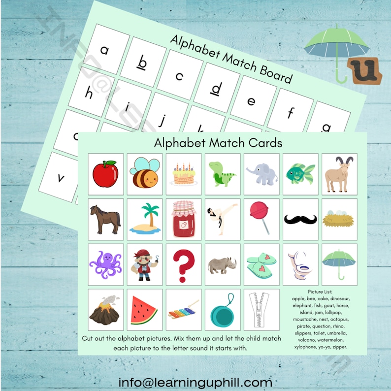 Alphabet Matching Game Digital PDF and Zip File, Preschool Activities ...