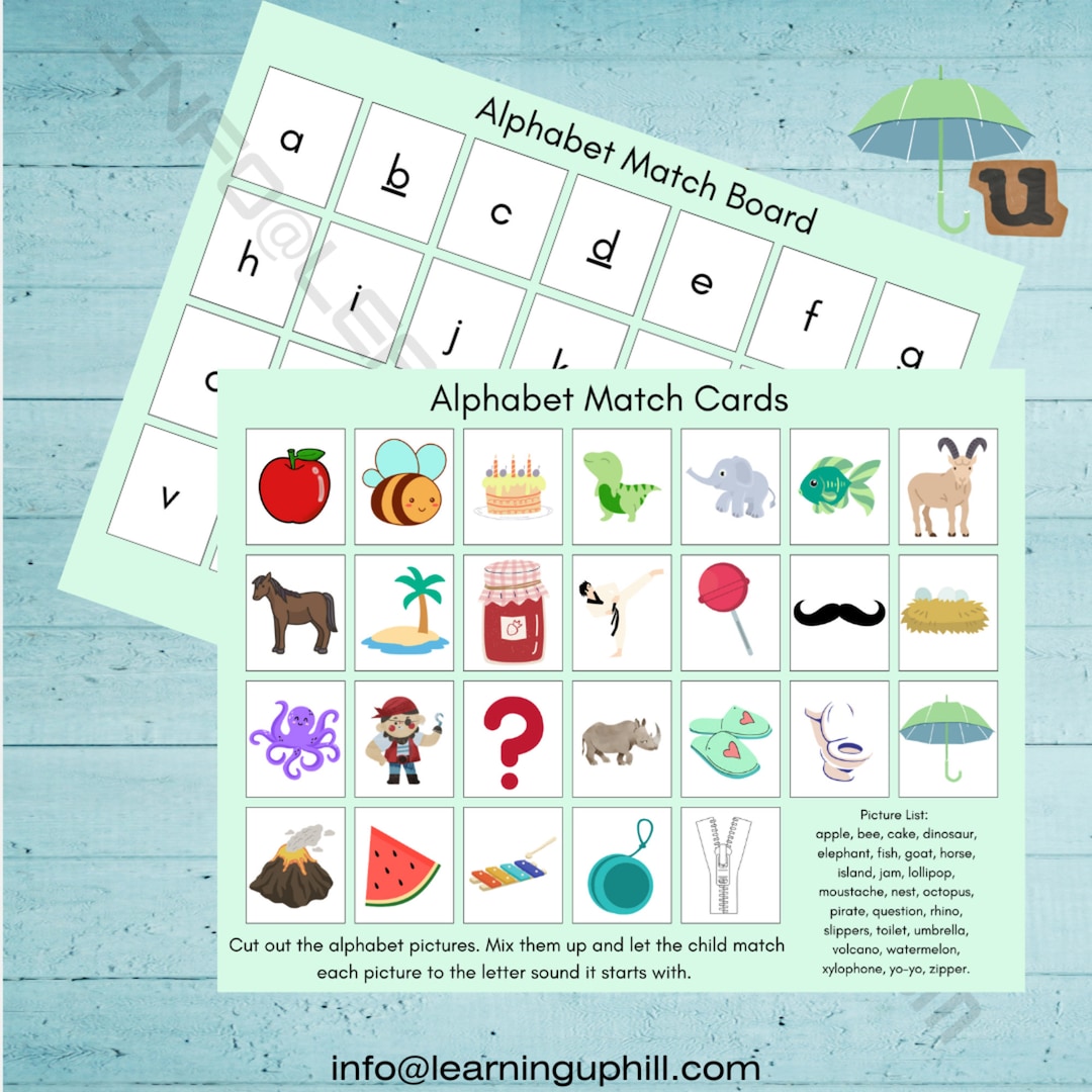 Alphabet Matching Printable Games Digital PDF and Zip File Cut - Etsy
