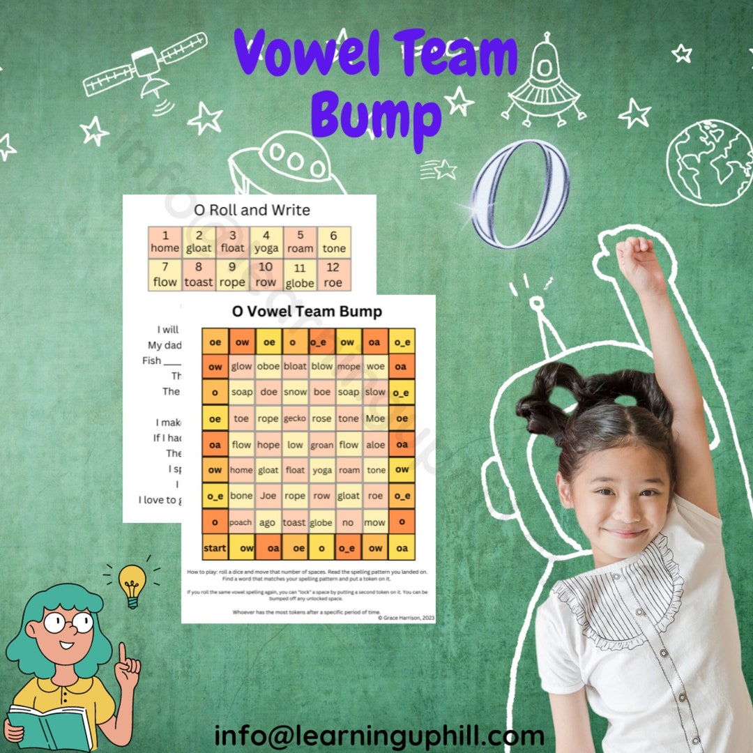Vowel Teams Bump roll a Dice Game Spelling Bee - Etsy