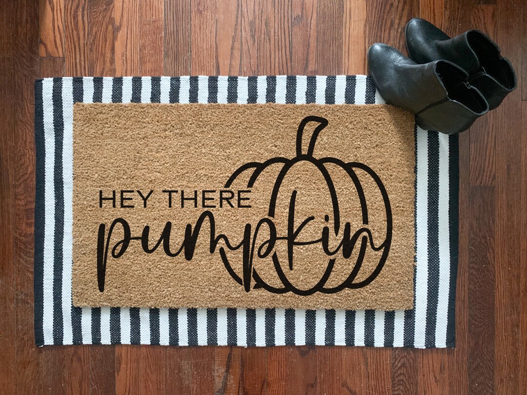 Hey There Pumpkin Doormat // Cute Welcome Mat // Fall Home Decor ...