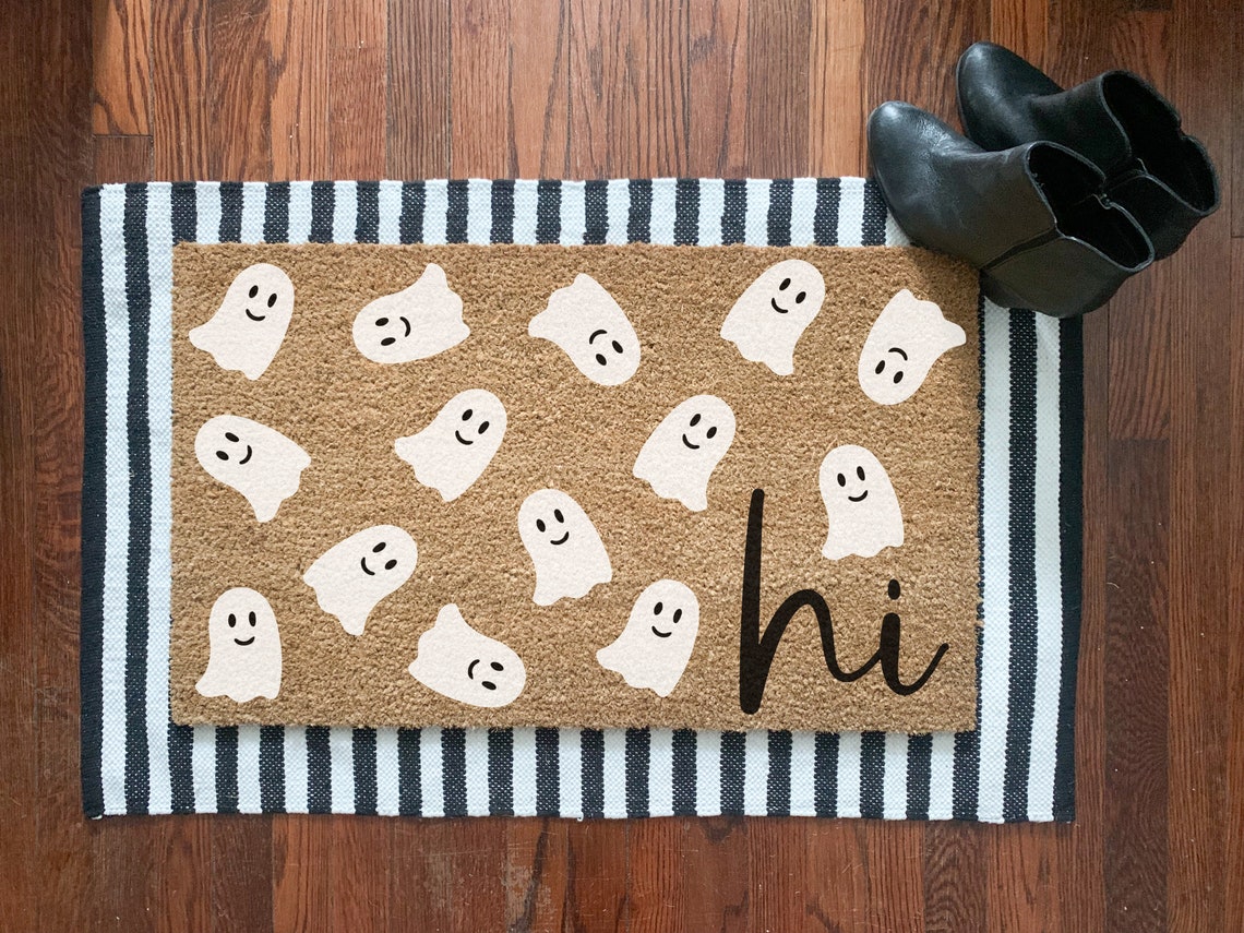 Hi Cute Ghosts Doormat // Halloween Welcome Mat // Fall Decor ...